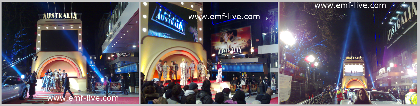 Flames and Searchlights for Australia Film Launch, Leicester Square ...