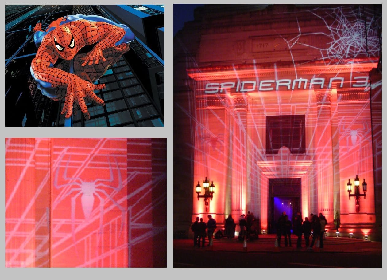 Building Projection covers Freemason Lodge, London for Spiderman 3 Film ...