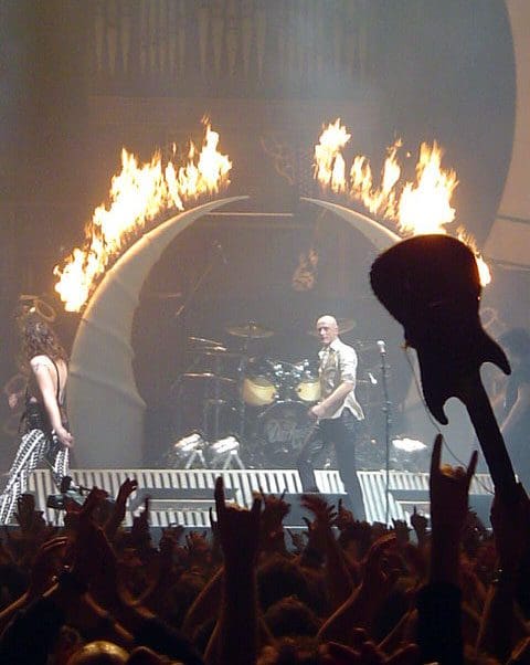Stage flame effect made specially for The Darkness 'To Hell and back ...