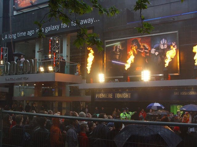 Stage Flame effects Star Wars Premiere Odeon Cinema, Leicester Square ...
