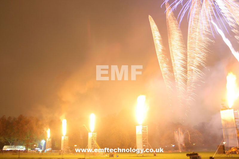 Vulcan Stage Flame Effects Battersea Fireworks | EMF Technology