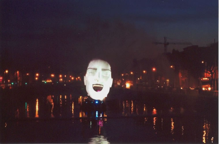 Dublin waterscreen event on the River Liffey. Ireland | EMF Technology